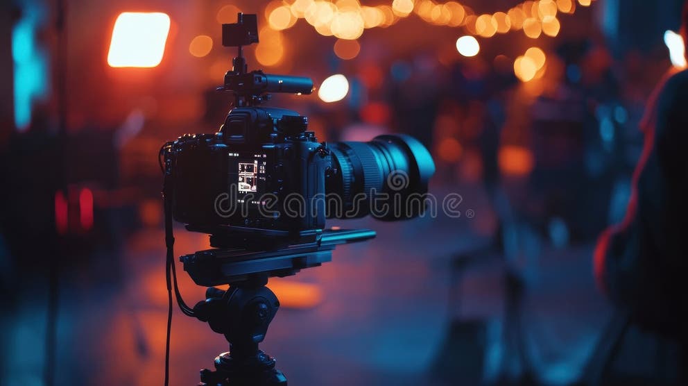 A Camera Captures an Interview in a Television Studio with an Artistic ...