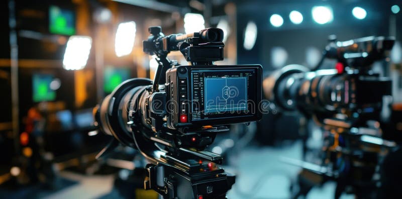 Camera Captures Moment in Bright Studio Setting with Film Production ...