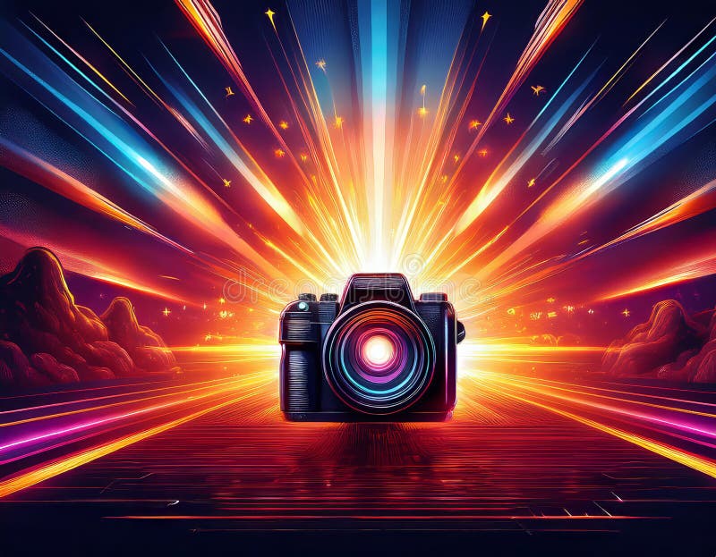 Camera Capturing Light Speed Trails on Road To the Future Stock ...