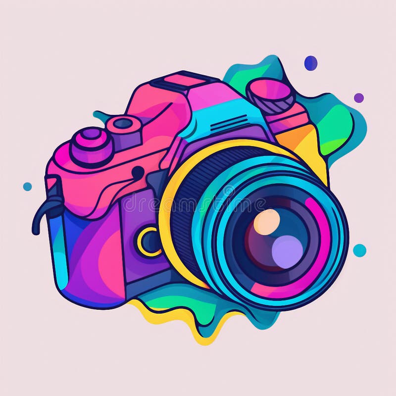 Camera Cartoon Graphic Image Colorful Illustration Stock Illustration ...