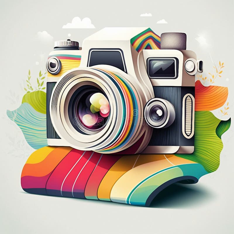 Camera Cartoon Graphic Image Colorful Illustration Stock Illustration ...