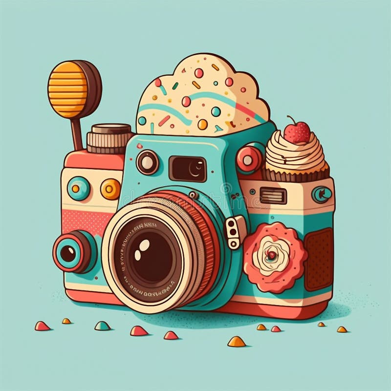 Camera Cartoon Graphic Image Colorful Illustration Stock Illustration ...