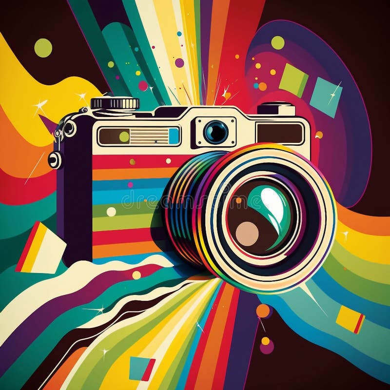 Camera Cartoon Graphic Image Colorful Illustration Stock Illustration ...