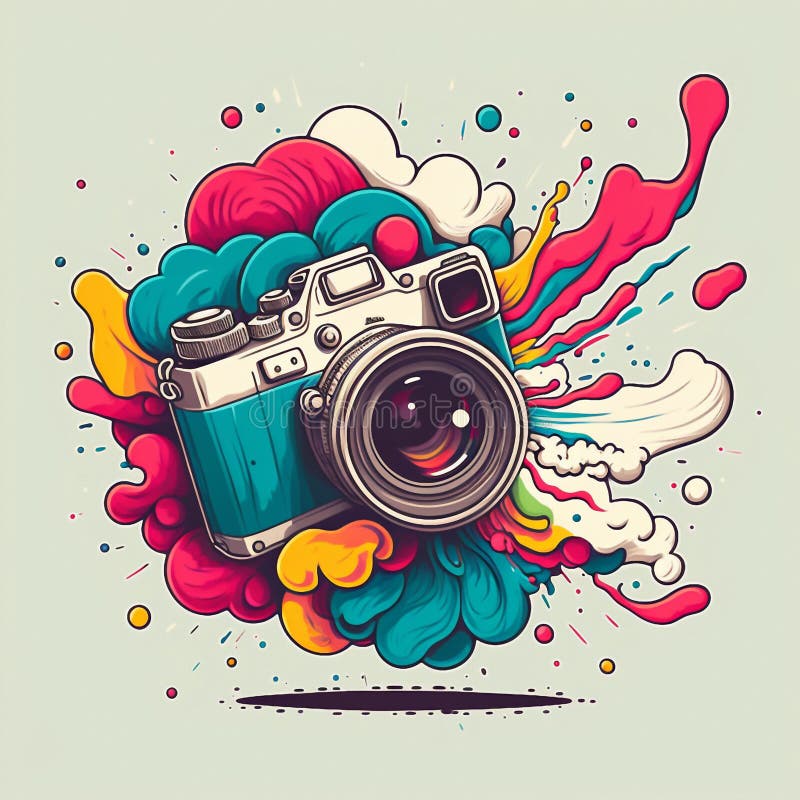 Camera Cartoon Graphic Image Colorful Illustration Stock Illustration ...