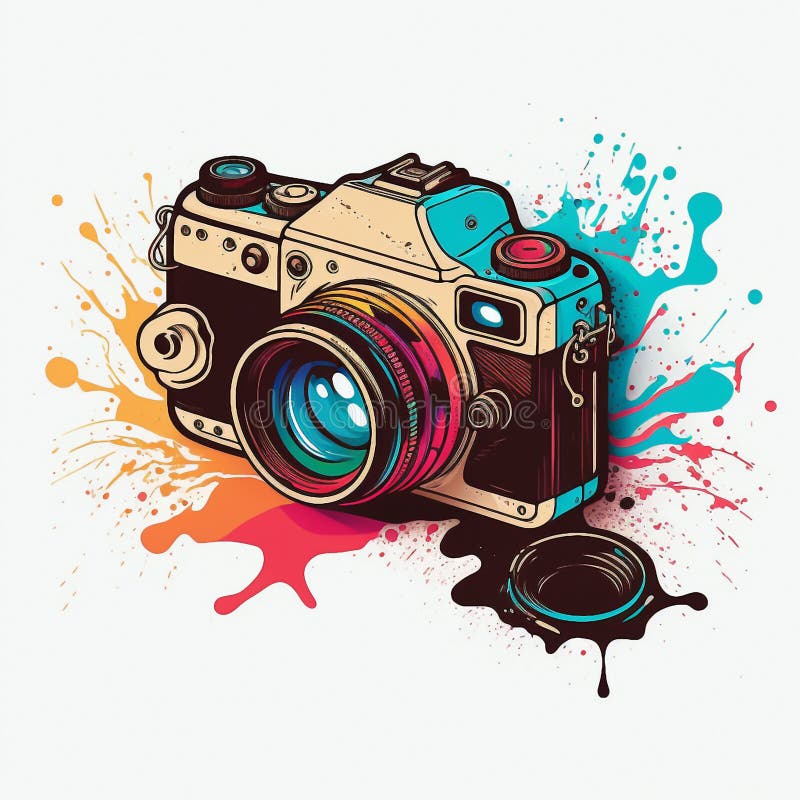 Camera Cartoon Graphic Image Colorful Illustration Stock Illustration ...