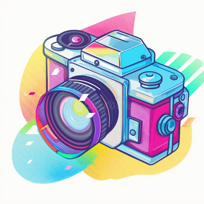 Camera Cartoon Graphic Image Colorful Illustration Stock Illustration ...