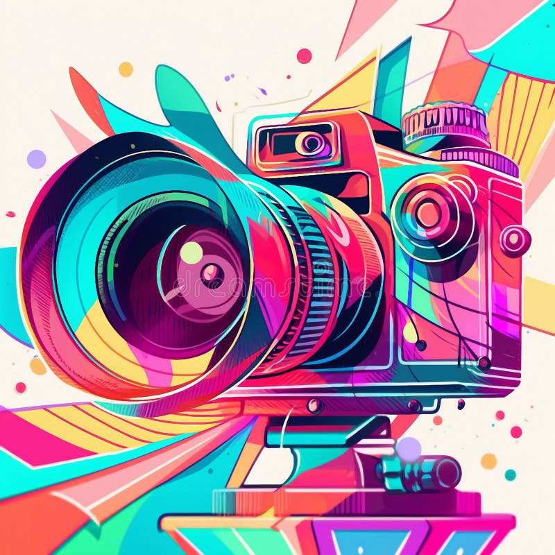 Camera Cartoon Graphic Image Colorful Illustration Stock Illustration ...
