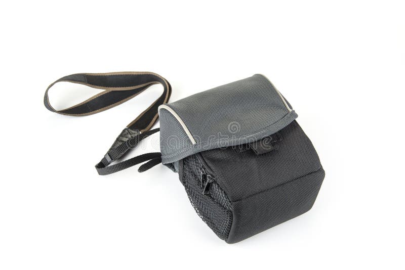 Camera Case with a Strap in a White Stock Photo - Image of camera ...