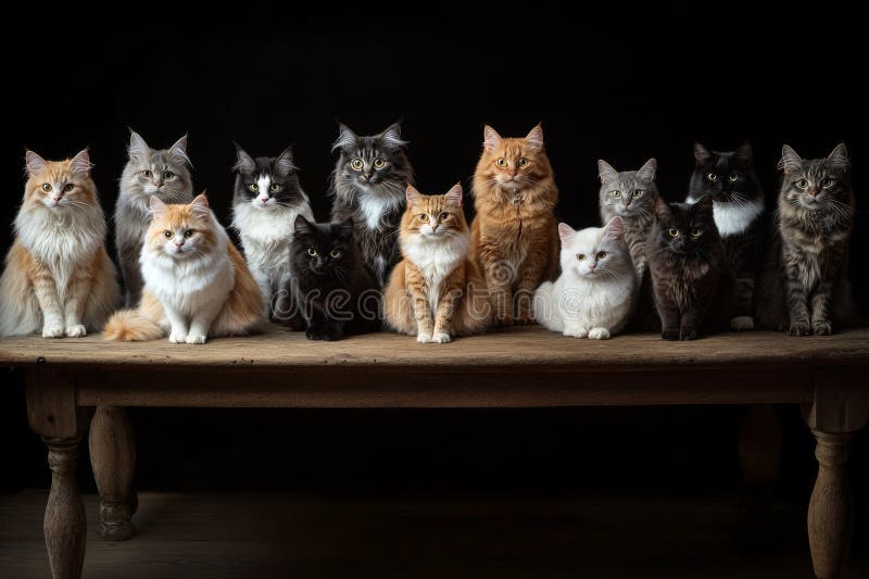 The Camera Catches the Eyes of Many Cats of Various Breeds and Colors ...