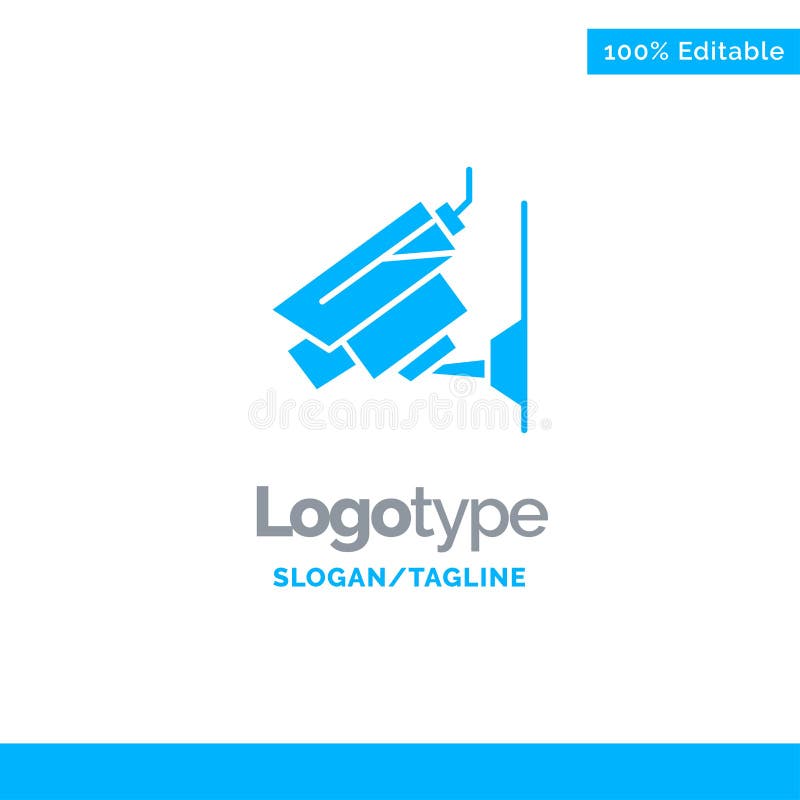 Camera, Cctv, Security, Surveillance Blue Solid Logo Template. Place ...
