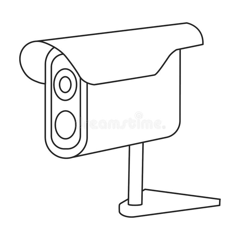 Camera Cctv Vector Icon.Outline Vector Icon Isolated Illustration on ...