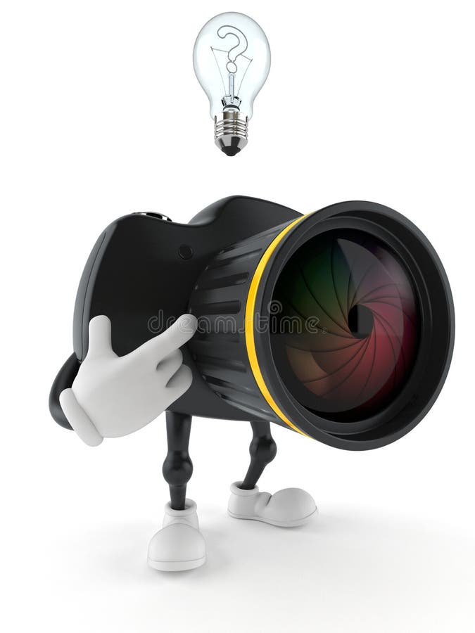 Camera Character Behind White Wall Stock Illustration - Illustration of ...
