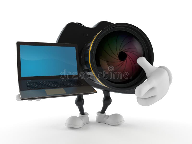 Camera Character Behind White Wall Stock Illustration - Illustration of ...