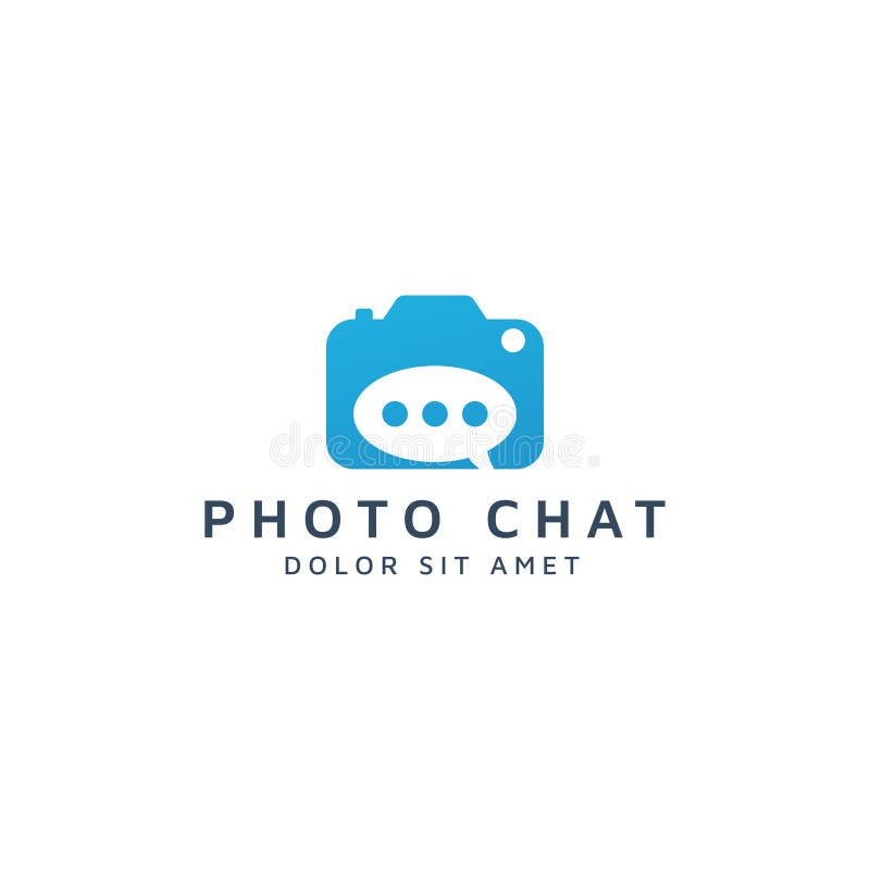 Camera and Chat Negative Space Logo Design Stock Vector - Illustration ...