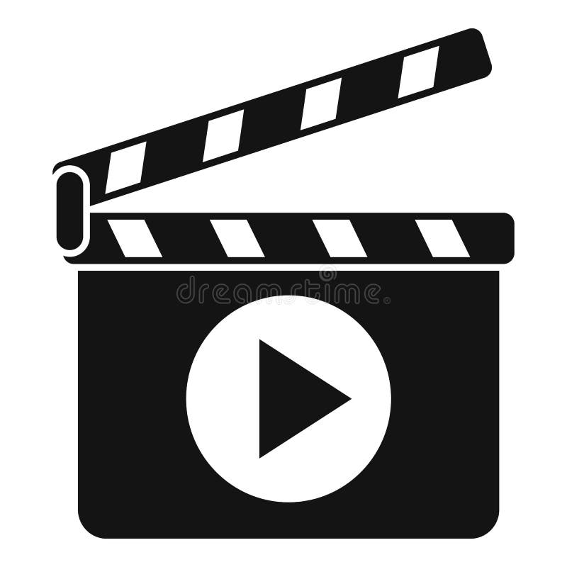 Camera Clapper Icon, Simple Style Stock Vector - Illustration of video ...