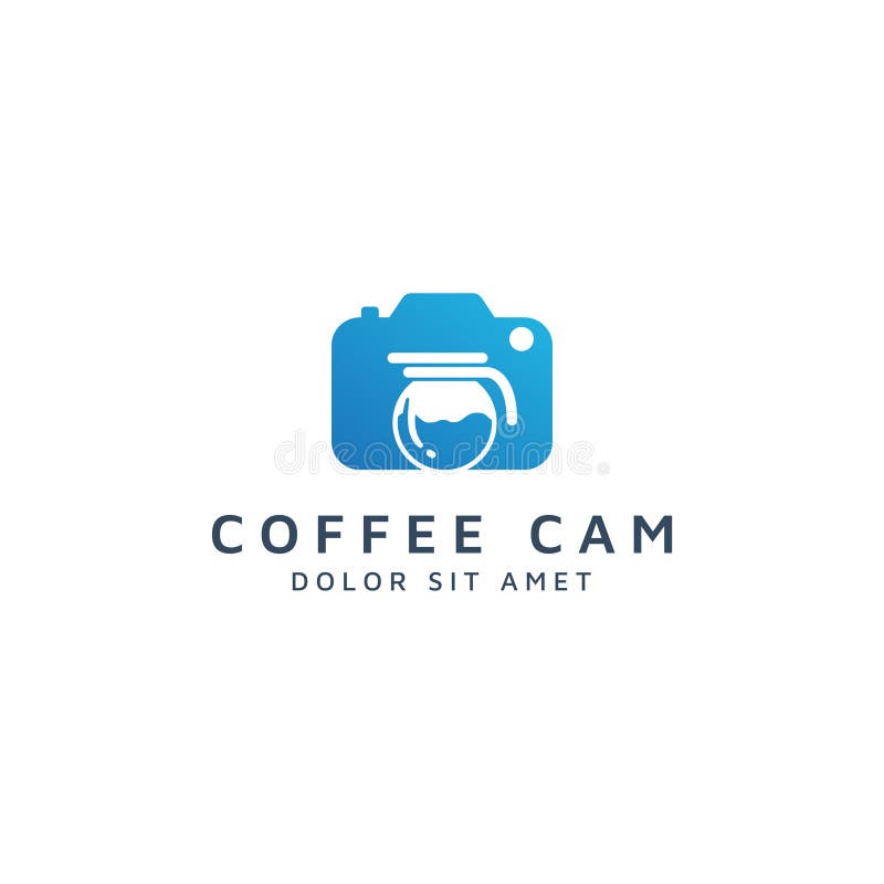 Camera and Coffee Negative Space Logo Design Stock Vector ...