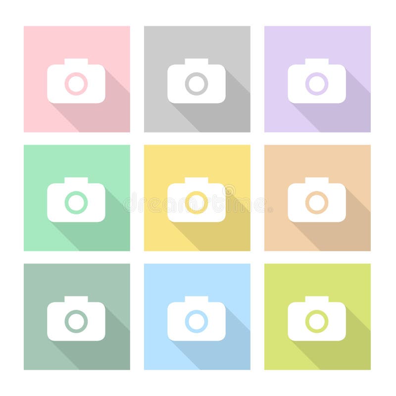 The Camera Colorful Icons Set Vector EPS10, Great for Any Use. Stock ...