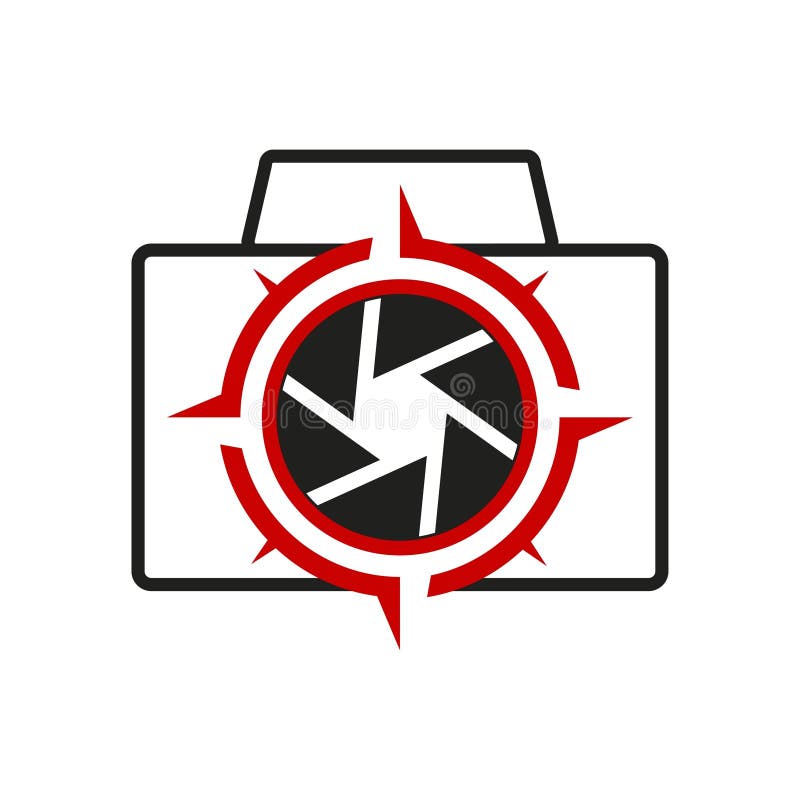 Camera with compass logo stock illustration. Illustration of journey ...