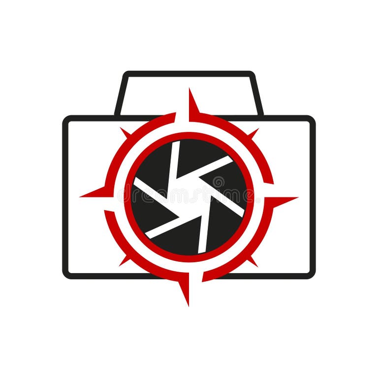 Camera with compass logo stock illustration. Illustration of journey ...