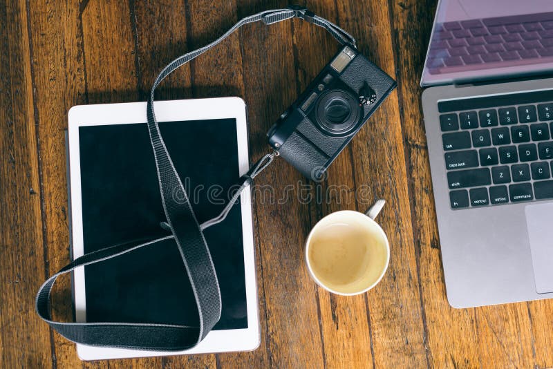 Camera and computer stock image. Image of film, keyboard - 155776731