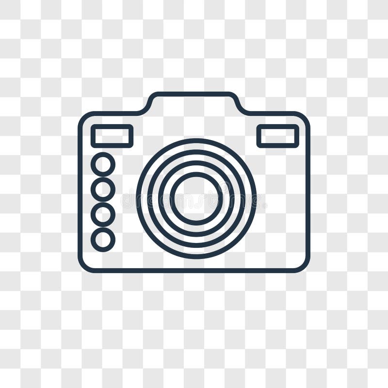 Camera Concept Vector Linear Icon Isolated on Transparent Background ...