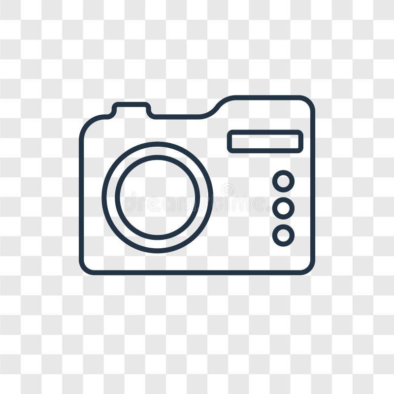 Camera Concept Vector Linear Icon Isolated on Transparent Background ...
