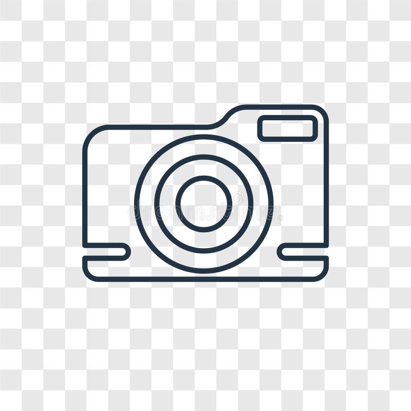 Camera Concept Vector Linear Icon Isolated on Transparent Background ...