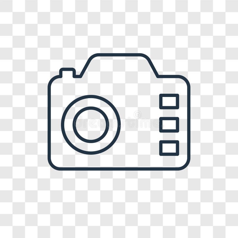 Camera Concept Vector Linear Icon Isolated on Transparent Background ...