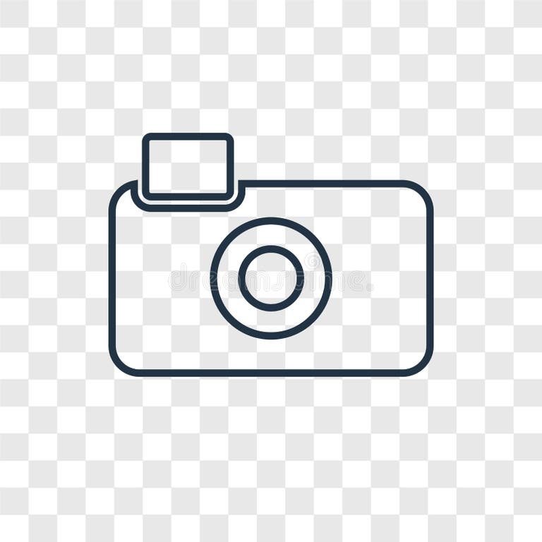Camera Concept Vector Linear Icon Isolated on Transparent Background ...