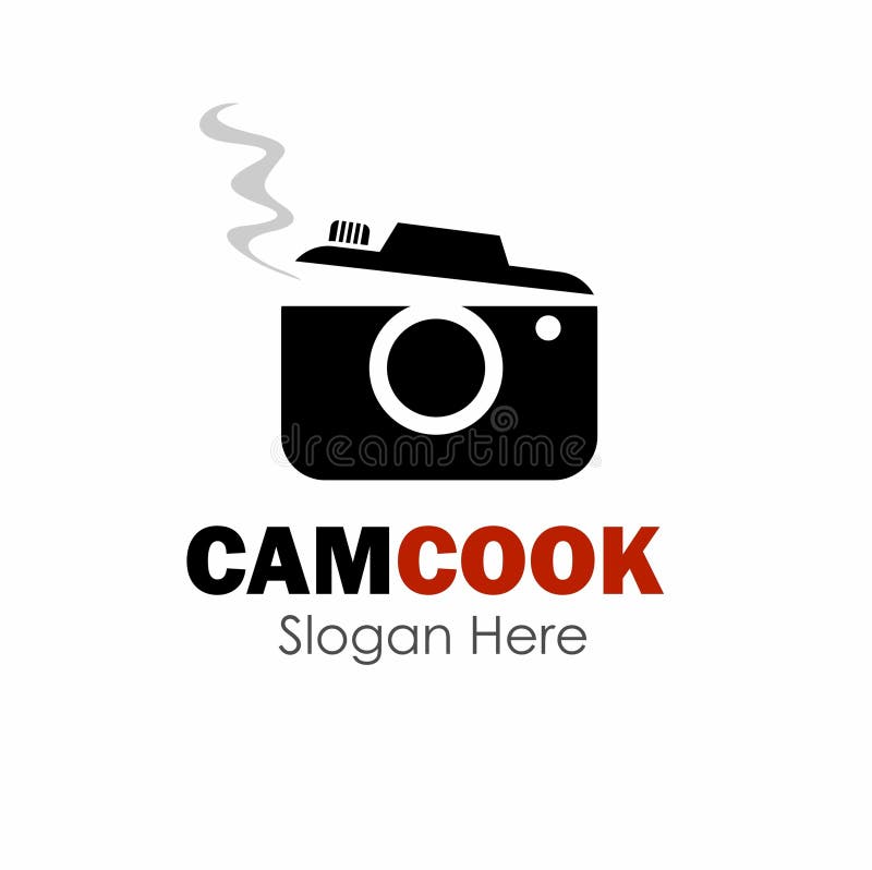 Camera Cook Logo Design Concept Stock Vector - Illustration of line ...