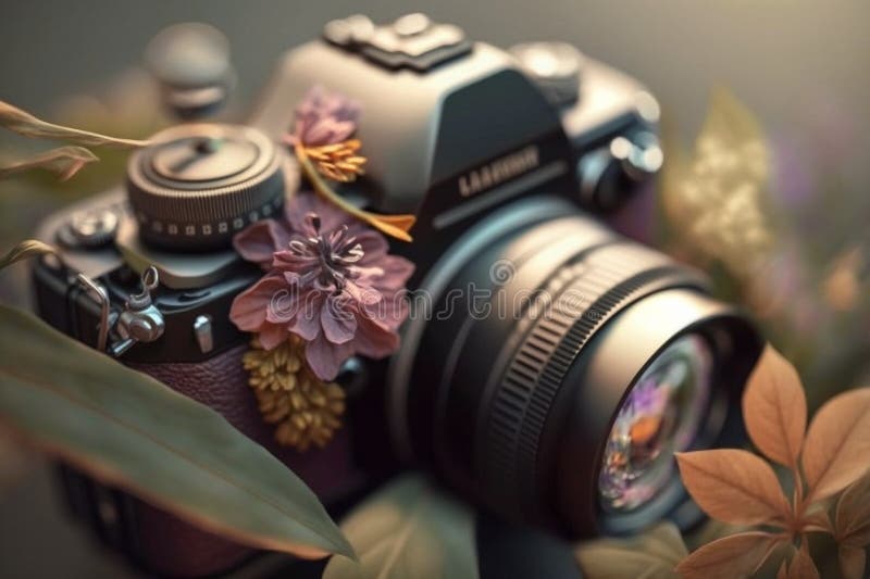 Camera Covered with Flowers Illustration Stock Illustration ...