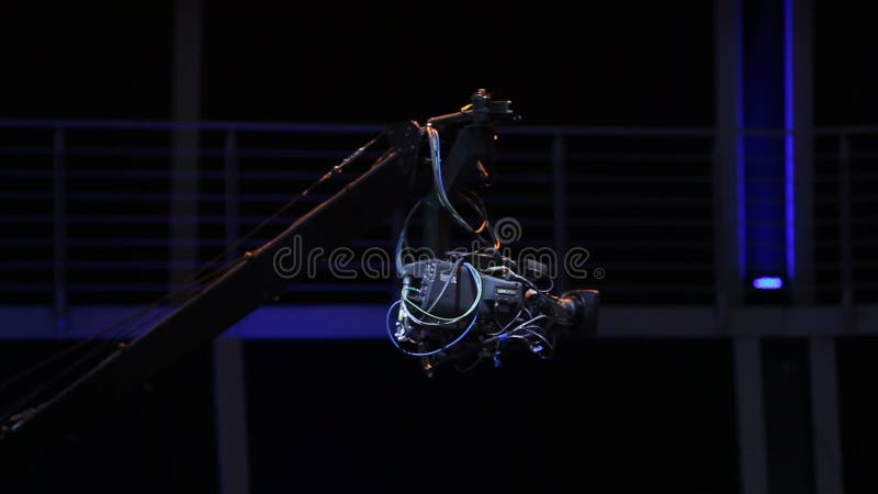 TV Camera on Crane Moving and Filming at Event at Concert Venue Stock ...
