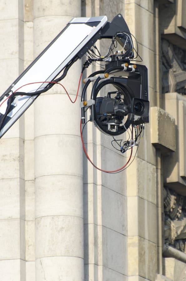 Camera on a crane stock image. Image of flying, black - 35654105