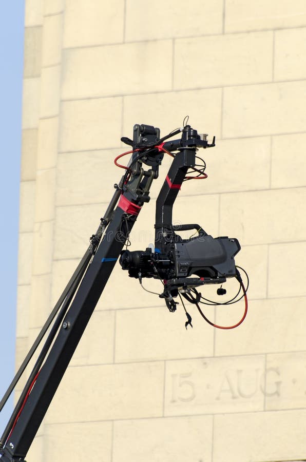 Camera on a crane stock photo. Image of live, electronic - 35654126