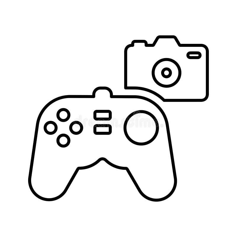 Camera, Creative, Game Outline Icon. Line Art Vector Stock Illustration ...