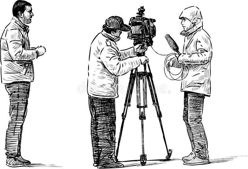 Camera crew stock vector. Illustration of adults, media - 47161297