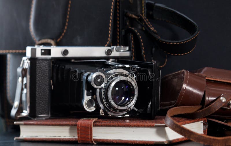 Camera, diary and bag stock photo. Image of concept, diary - 86184572