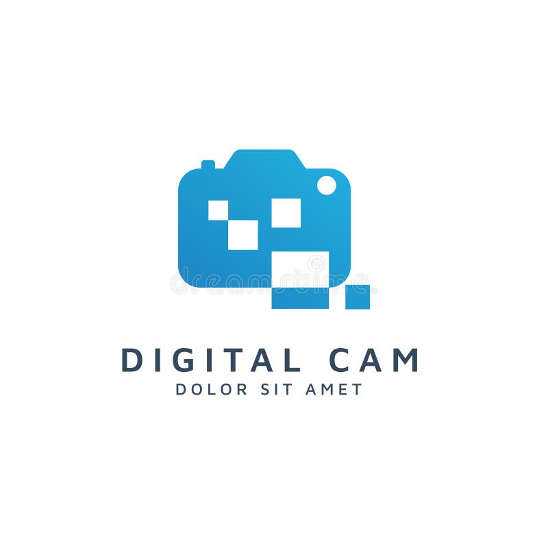 Camera and Digital Negative Space Logo Design Stock Vector ...