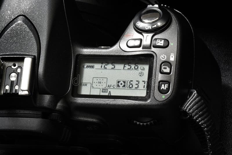 Top Viewfinder and Controls of a Digital Mirrorless Camera.. Stock ...