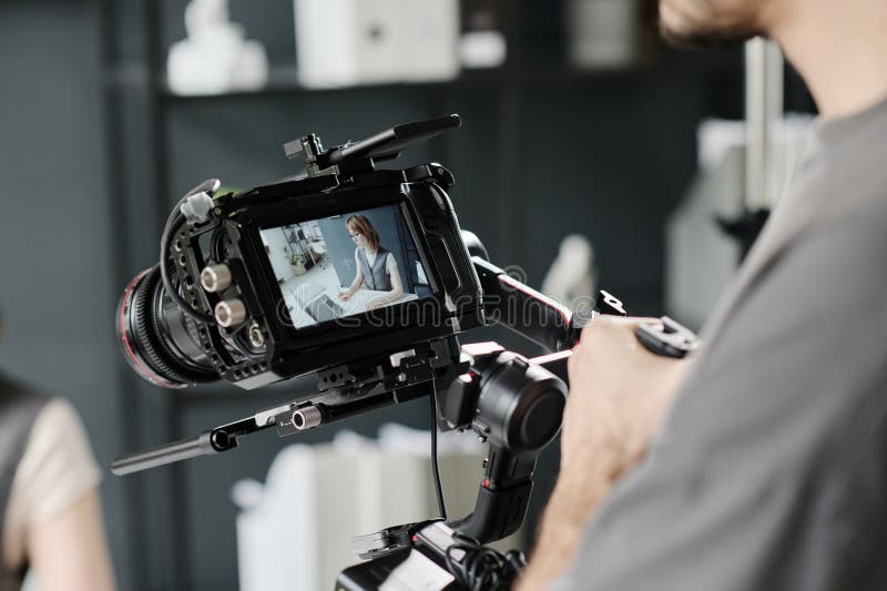 Camera Display with Actress Stock Image - Image of backstage, display ...