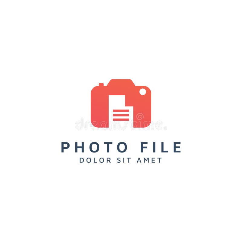 Camera and Document Negative Space Logo Design Stock Vector ...