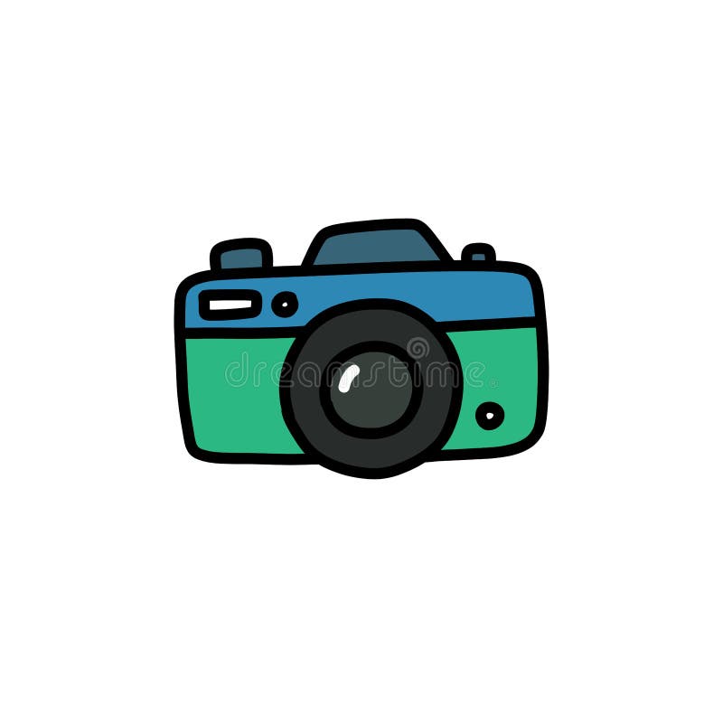 Camera doodle icon stock illustration. Illustration of equipment ...
