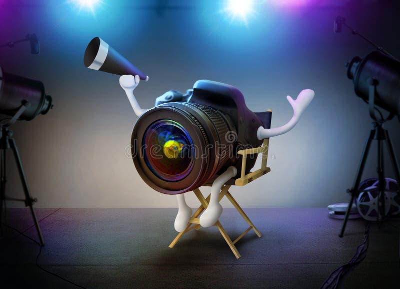 Camera DSLR Director on a Movie Set Stock Photo - Image of stirs, movie ...