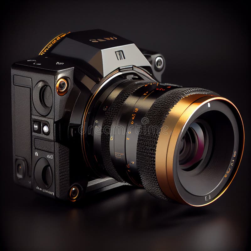 Camera, Equipment, Lens Zoom in on Shiny Glass ,generative AI Stock ...