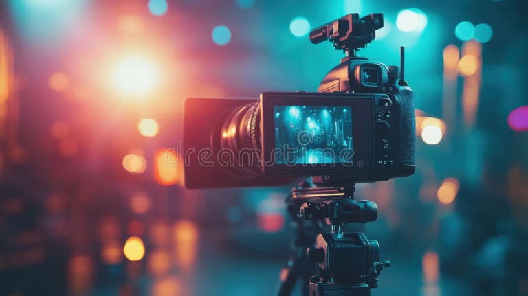 Camera Equipment is Positioned To Record an Interview in a Television ...