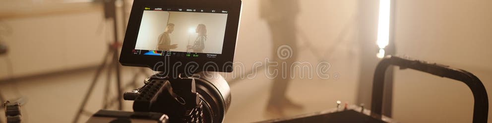Camera Equipment on Set Header Image Stock Photo - Image of media, hazy ...