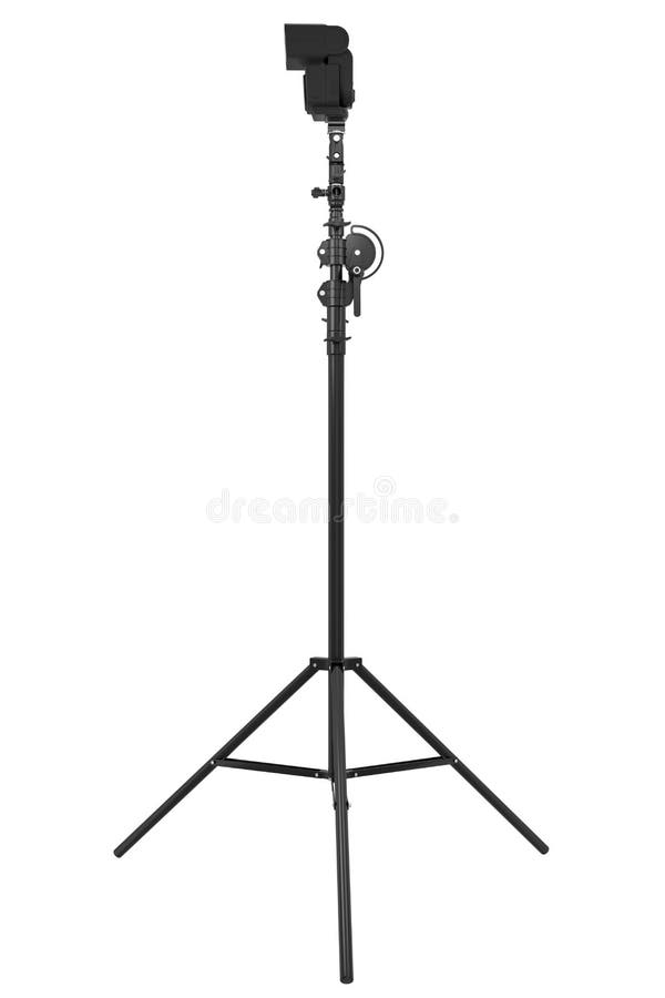 Camera External Flash Speedlight on Stand Isolated on White Background ...