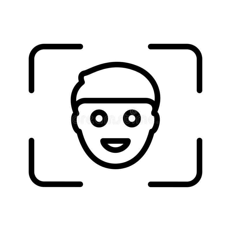 Camera Face Detection Icon stock illustration. Illustration of mode ...