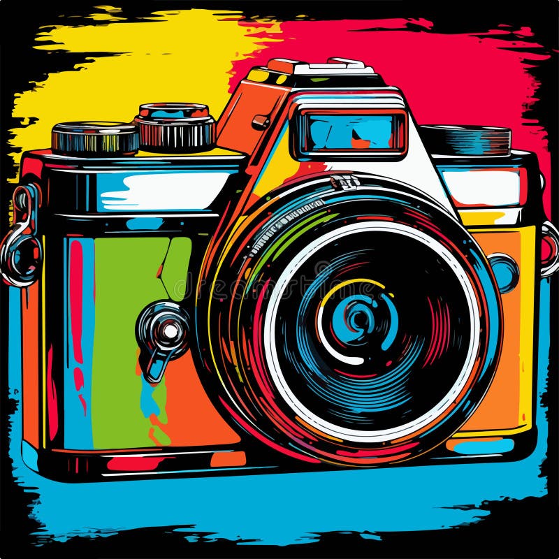 Camera Collage in Pop Art Style Vector Illustration Stock Illustration ...