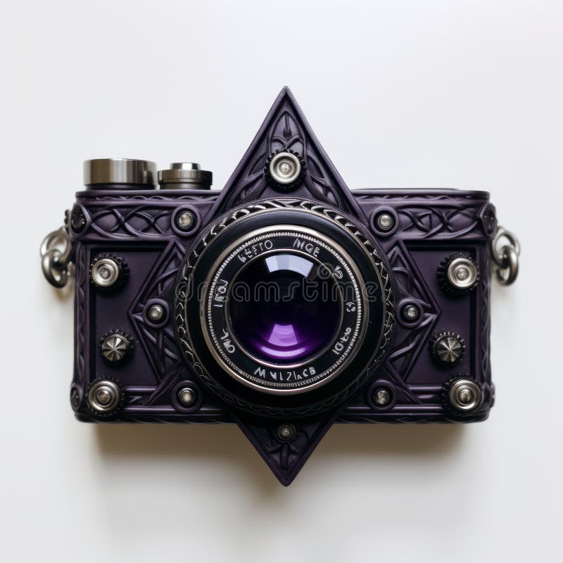 Purple Leather Camera with Sculptural Alchemy and Hyperrealistic ...